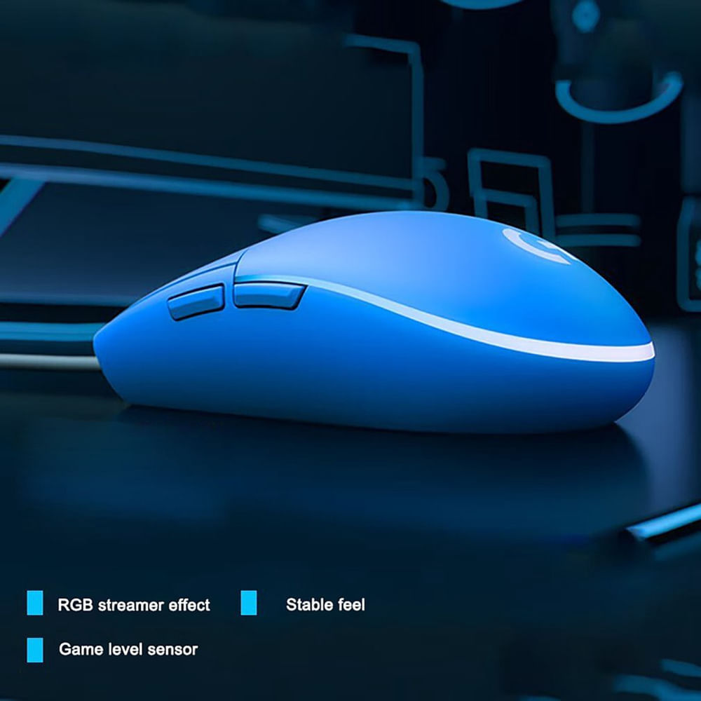 Mouse para jogos Logitech G102 Color Glow 8000dpi com botão lateral em ...