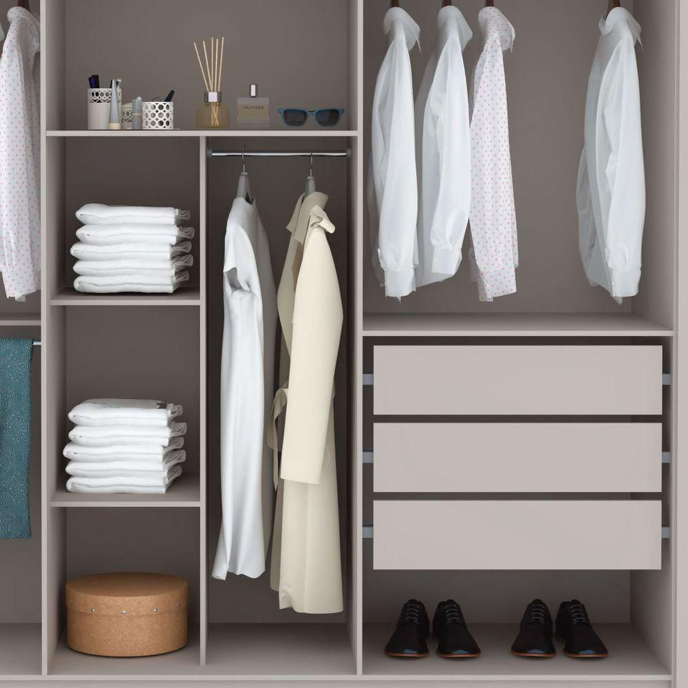 Guarda Roupa Casal Dubai 2,33m 6 Portas E 3 Gavetas Cor Fendi - Vila ...