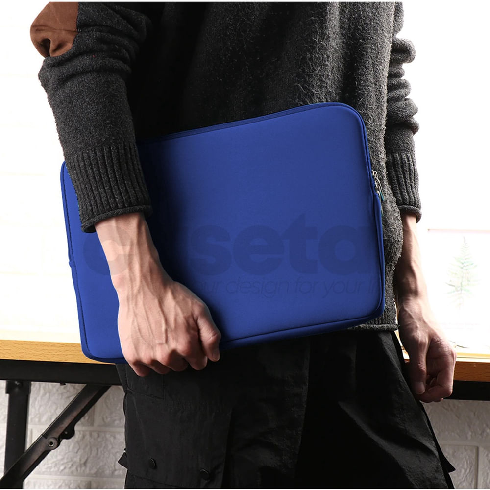 Capa Case Pasta Maleta Notebook Neoprene 13 13.3 Polegadas Azul Marinho ...
