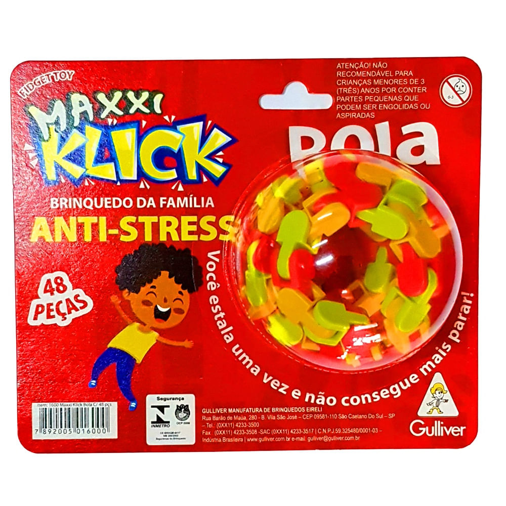 Brinquedo Anti-Stress de Estralar Gulliver Maxxi Klick Bola 48 Peças ...