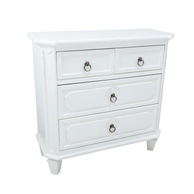 Cômoda Gabinete Madeira Maciça Branco Patina Puxador Luxo em Promoção ...