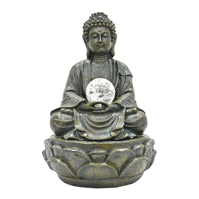 Fonte de água com design Buddha com luzes LED 21 x 21 x 30 cm em ...