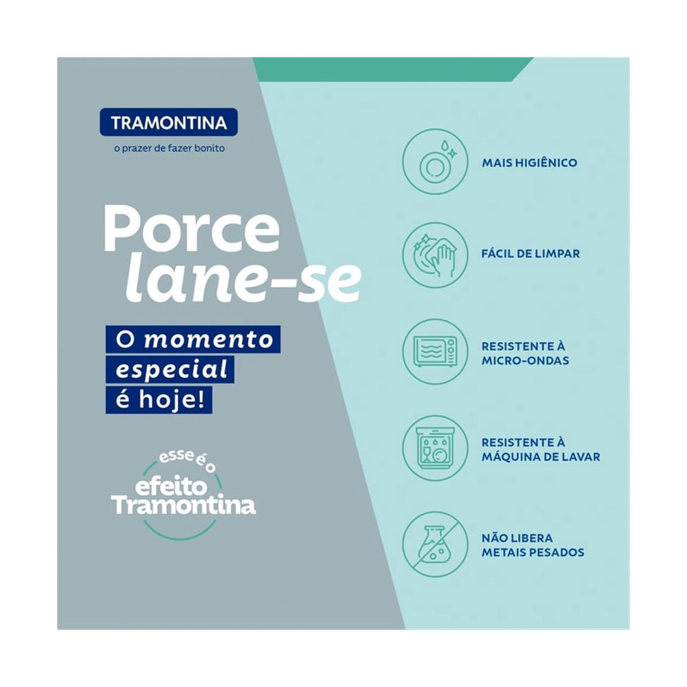 Kit Prato Sobremesa Tramontina Santorini em Porcelana 21 cm 06 Peças em ...