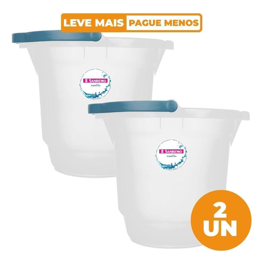Kit 2 Baldes Plásticos Transparente Com Alça 12l Hydrus Sanremo em ...