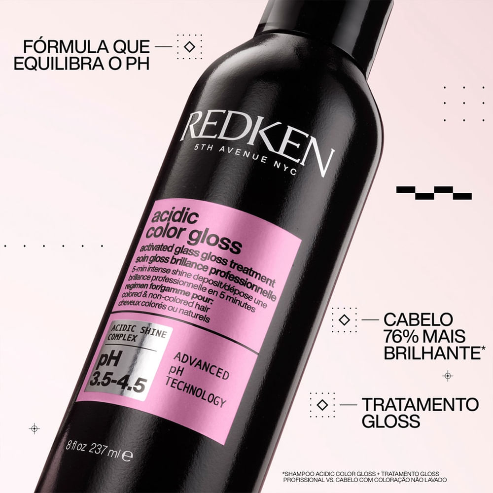 Kit Redken Acidic Color Gloss Rinse Out Duo Tratamento G (3 produtos ...
