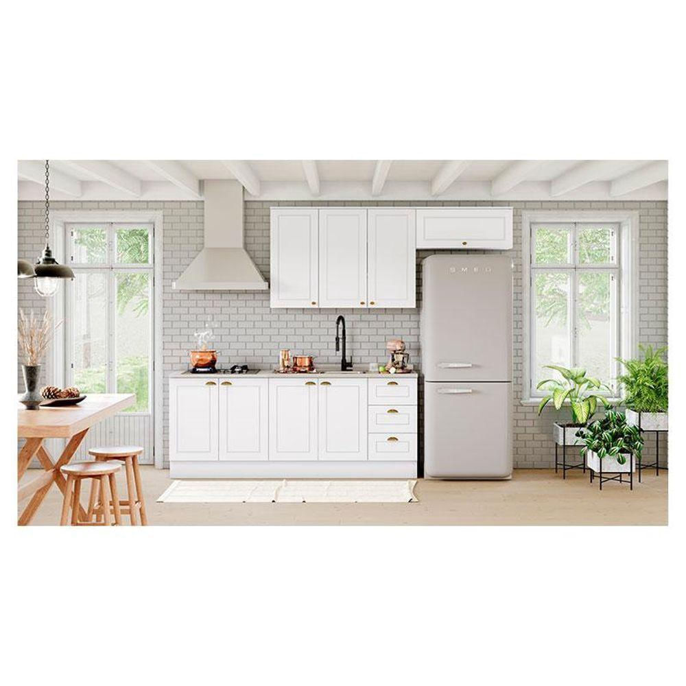 Cozinha Modulada Americana 5 Peças Branco Hp Com Tampo Cooktop Calcare ...