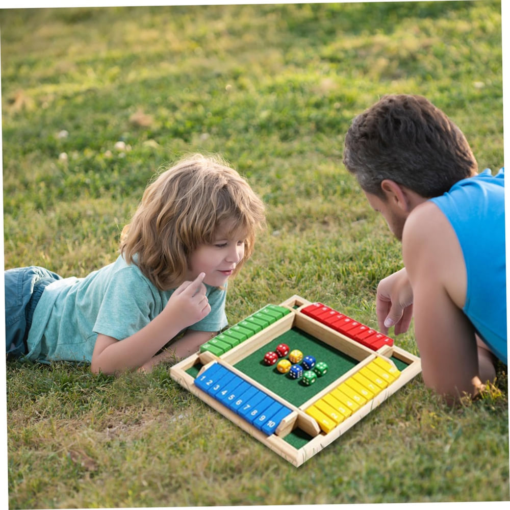 Tabuleiro de madeira Shut The Box Game hekarbamill para 4 jogadores com ...