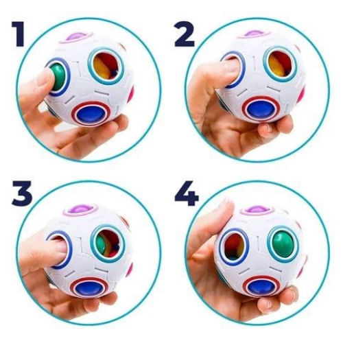 Bola Mágica Rainbow Ball Furos Bolas Coloridas Criatividade Racíocinio ...