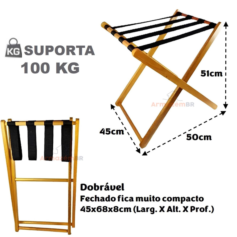 Suporte De Malas Bagagens Em Madeira Para Hotel Pousada Maleiro ...