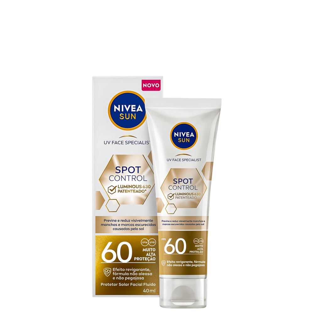 Nivea Sun Spot Control Luminous 630 fps 60 - Protetor Solar Facial 40ml ...
