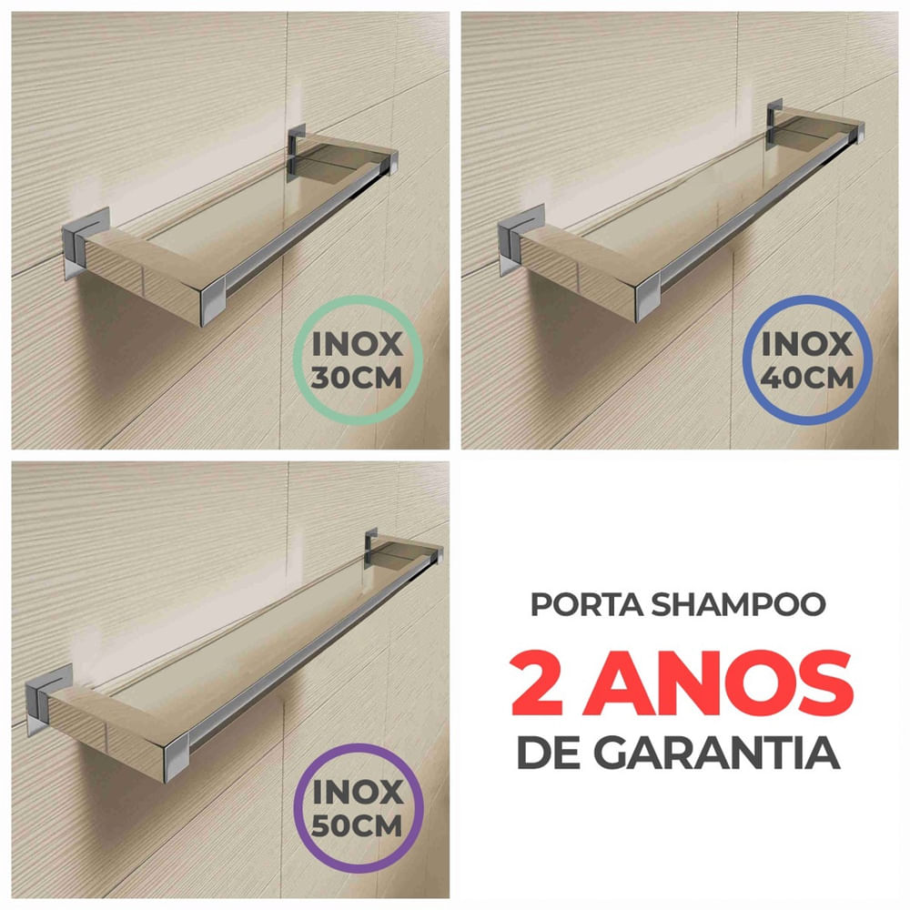 Porta Shampoo 50cm Inox 304 Q-PS50 em Promoção | Ofertas na Americanas