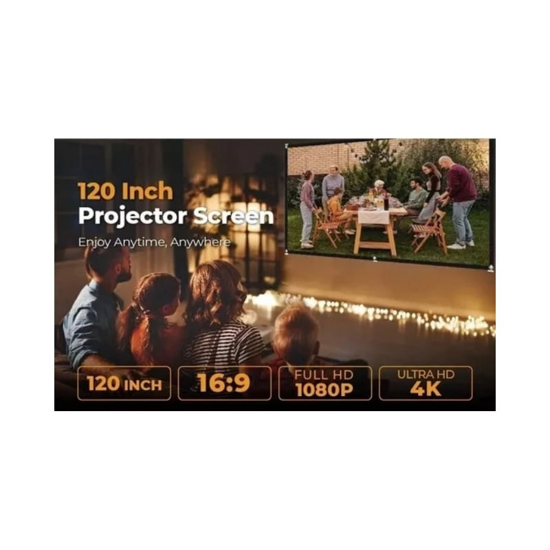 Tela de projeção de 120 polegadas HD 16:9 de poliéster portátil em ...