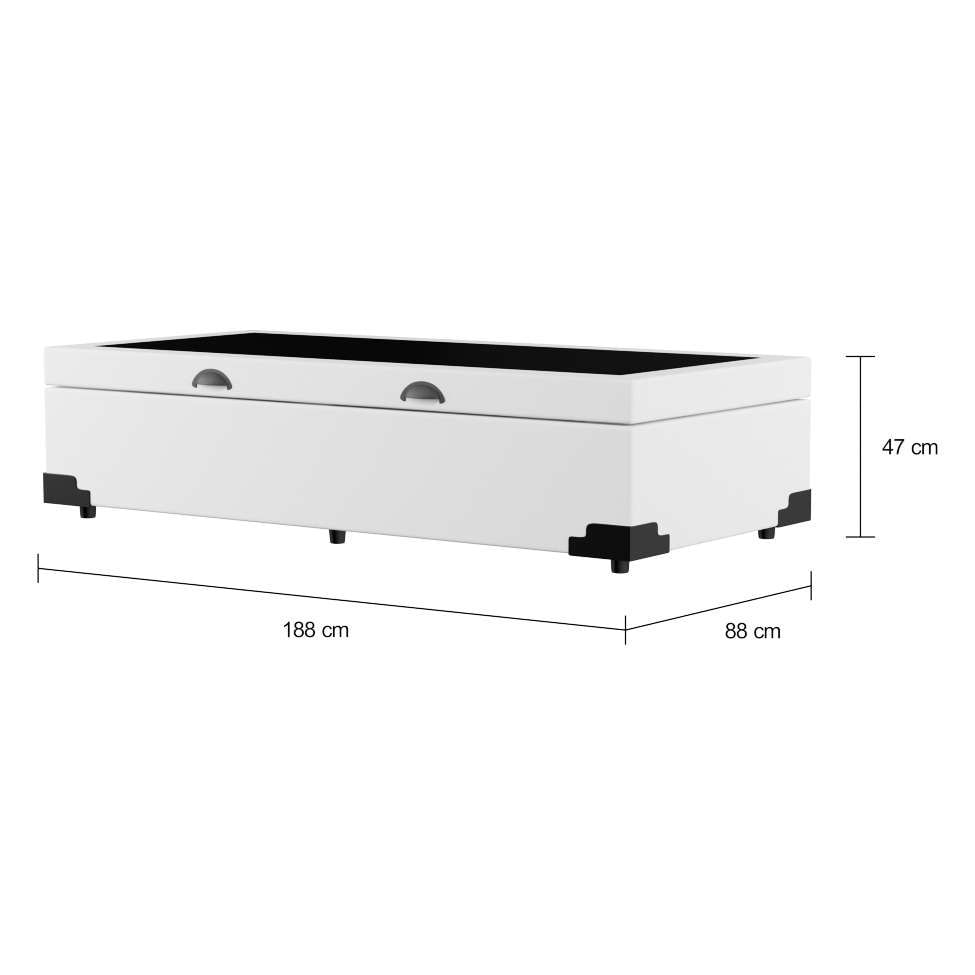 Base para Cama Box Solteiro Mabel com Baú (45x88x188) Branca em ...