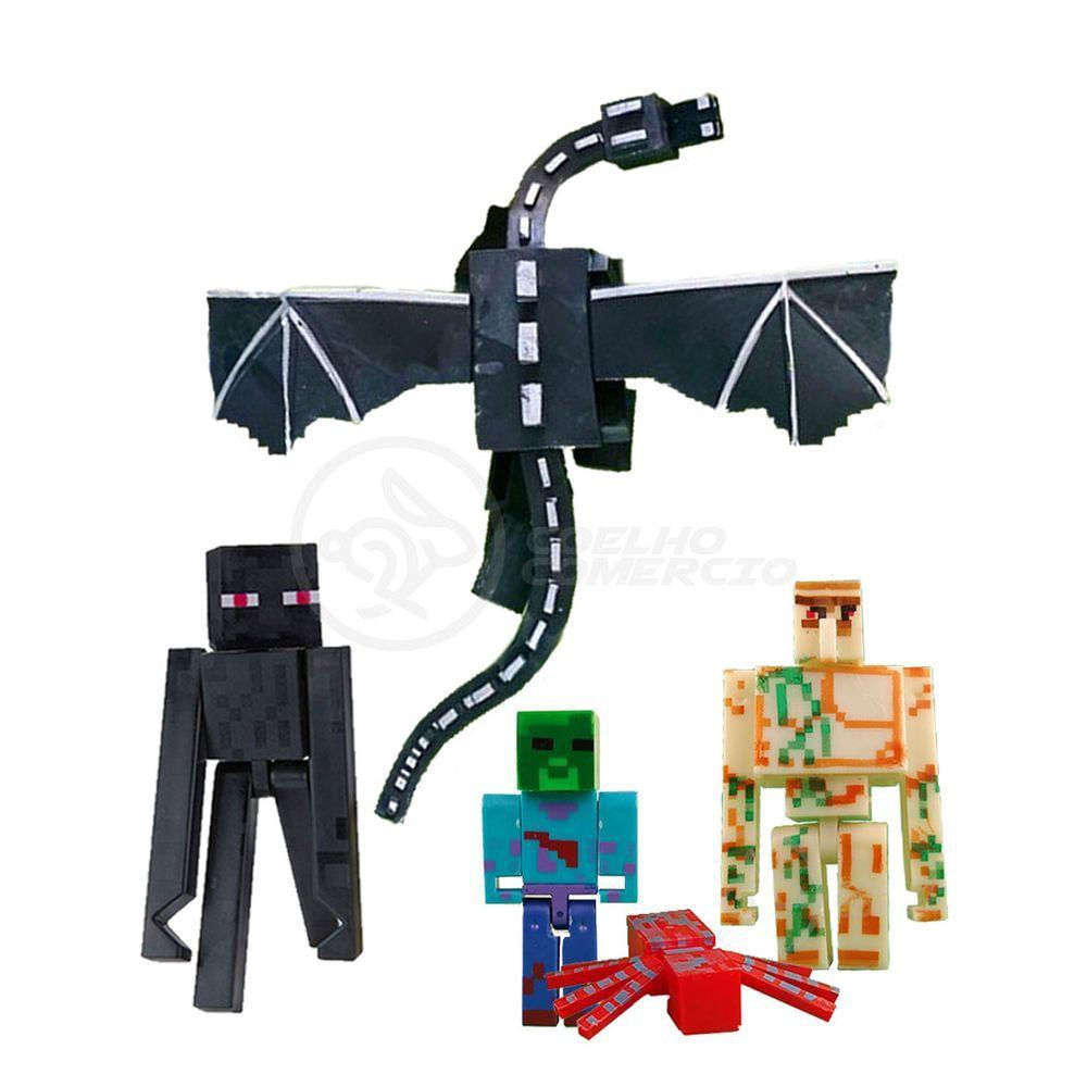 Kit 6Minecraft Dragão c/30 Bonecos + 6EnderWars ZombieVerde em Promoção ...
