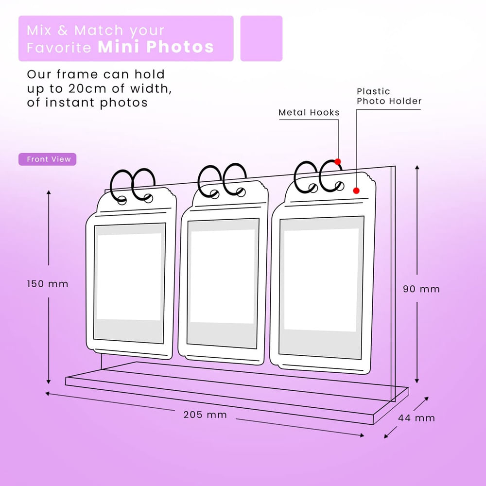 Calendário de fotos Eli Instax Mini Flip Frame para 25 filmes em ...