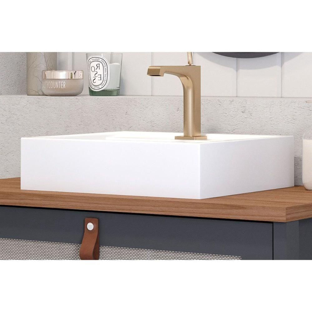 Balcão p- Banheiro Vêneto 1 Porta E 1 Gaveta c- Cuba 60cm Titanium ...