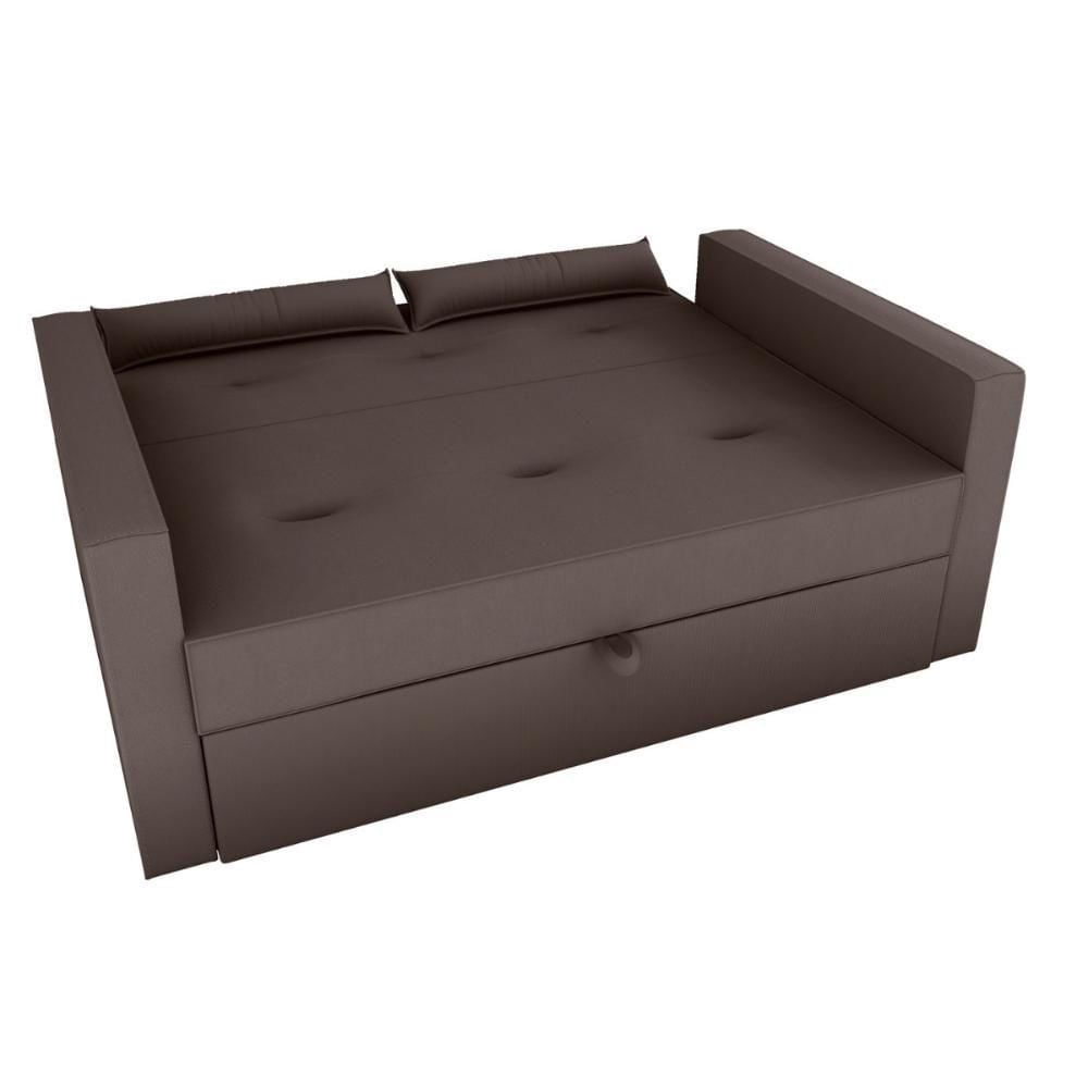 Sofá Cama 2 Lugares 140cm Anne Suede Marrom Matrix Suede Marrom em ...