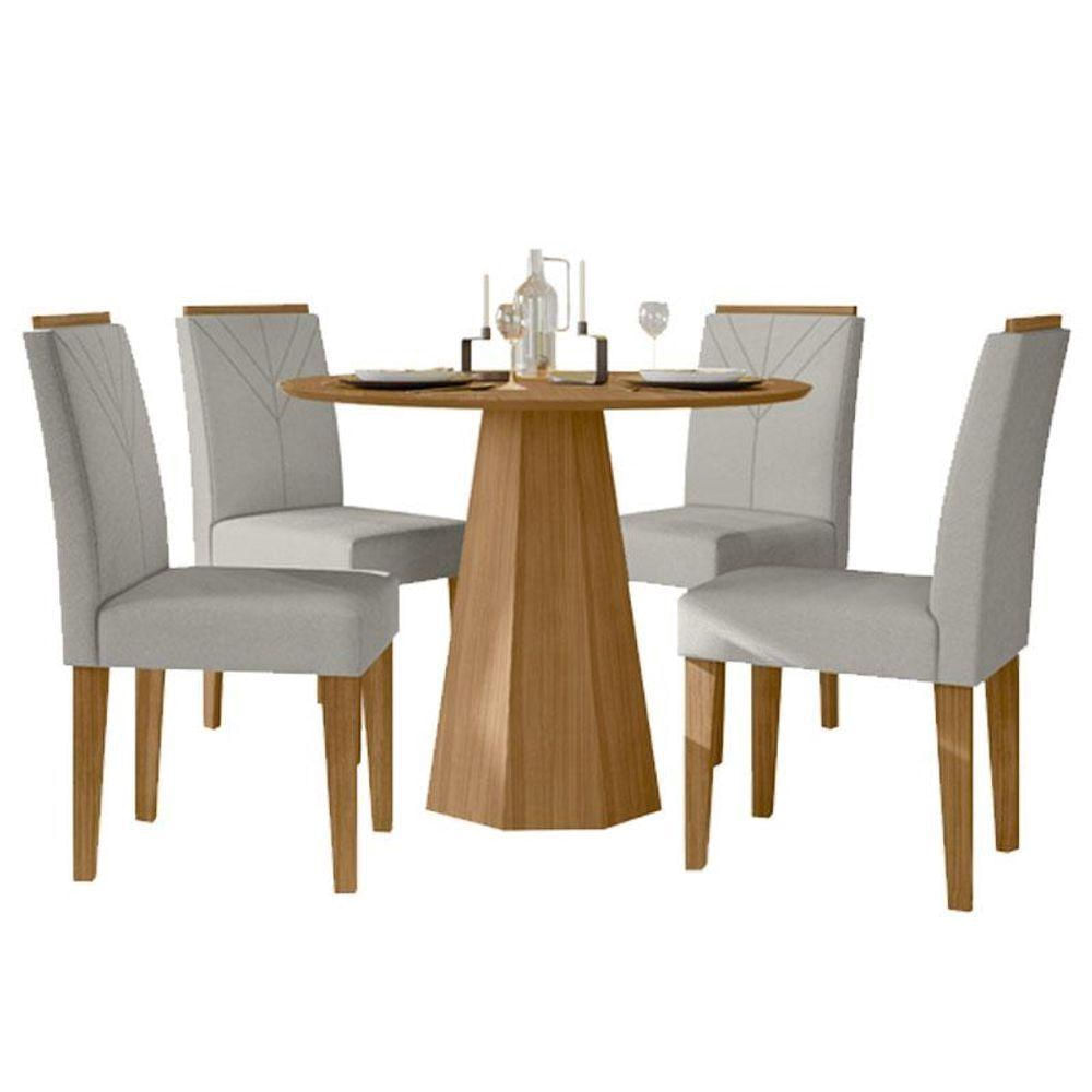 Mesa De Jantar Isis 100x100 Cm Sem Vidro Ype E 4 Cadeiras Amanda Ype ...