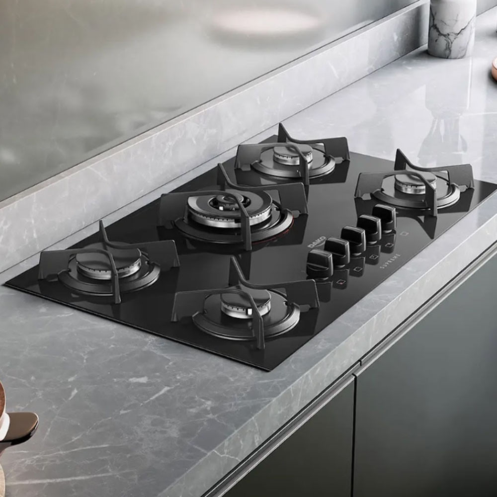 Cooktop Supreme 5 Bocas com Mesa de Vidro e Tripla Chama Dako em ...