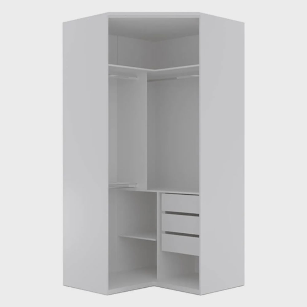 Guarda Roupa Casal Modulado 100% mdf Canto Closet 2 portas 3 Gavetas ...