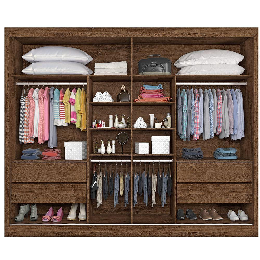 Roupeiro Verona Plus 2 Portas Espelhado Brauna em Promoção | Ofertas na ...