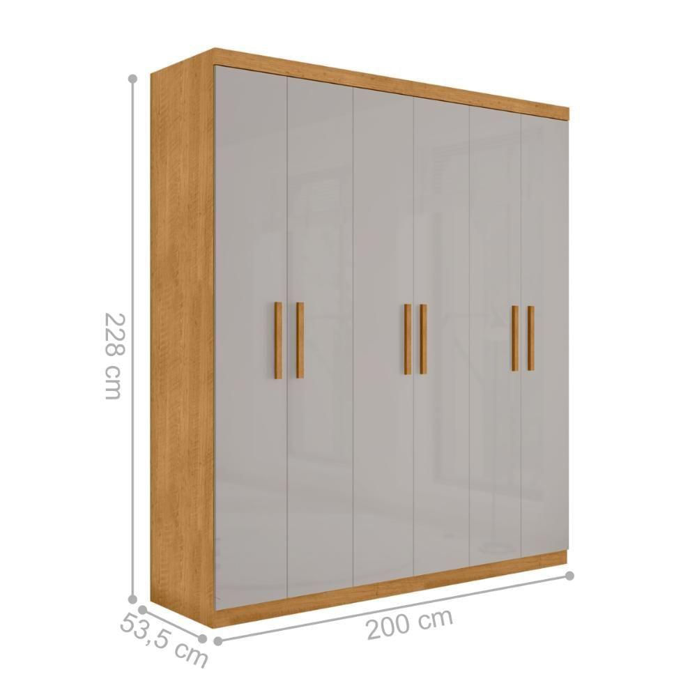 Guarda Roupa 3 Gavetas E 6 Portas Chade Naturalle Off White em Promoção ...