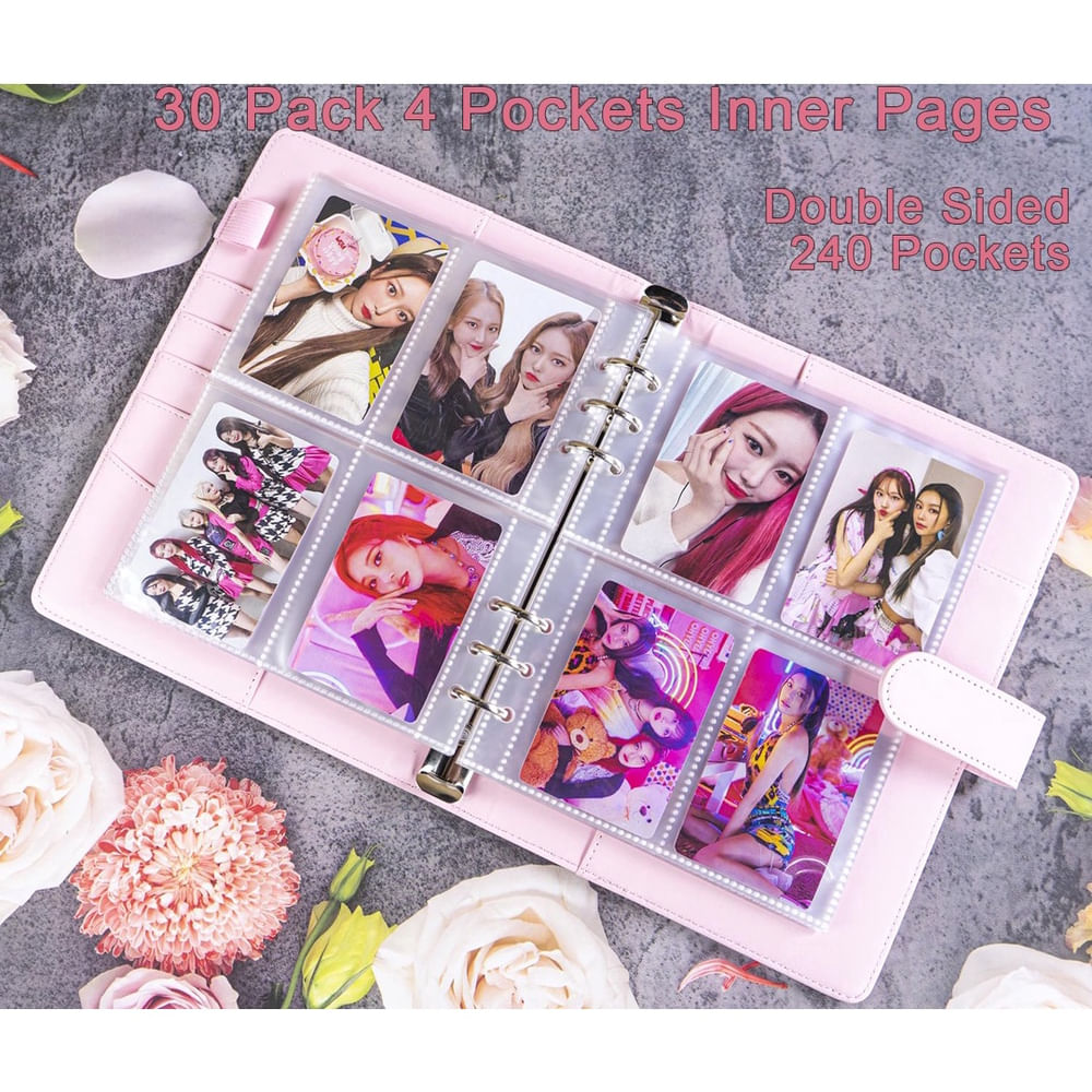 Colecionador de cartões Binder withyu A5 com 30 páginas de cartão de 4 ...