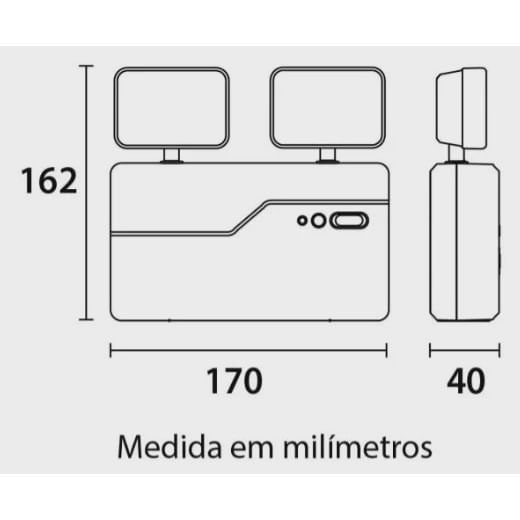 Luminária de Emergência Manplex Bloco Autônomo Led 2 Faróis 5W 1200 ...