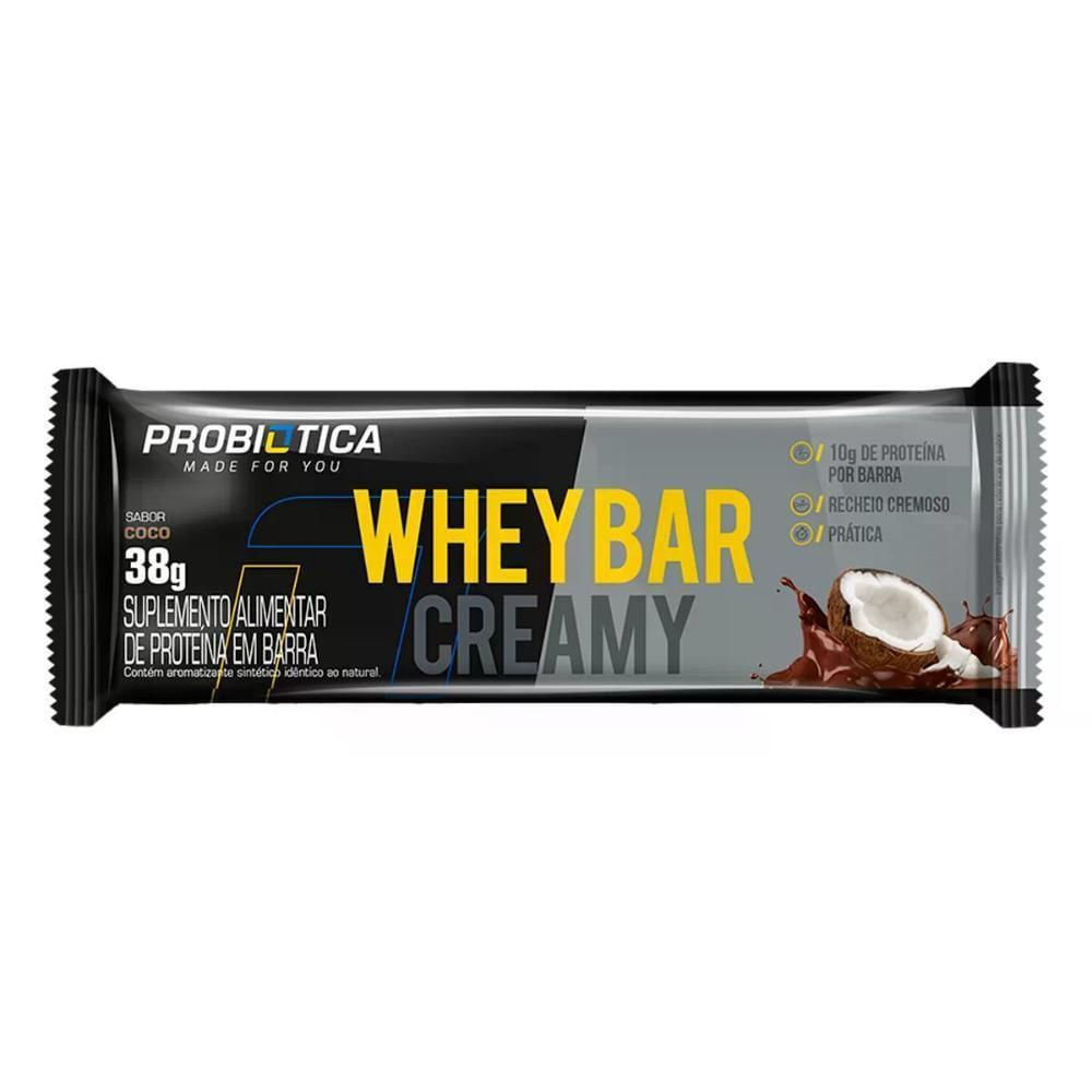 Barra De Proteína Whey Bar Creamy Probiótica Sabor Coco 38G em Promoção ...