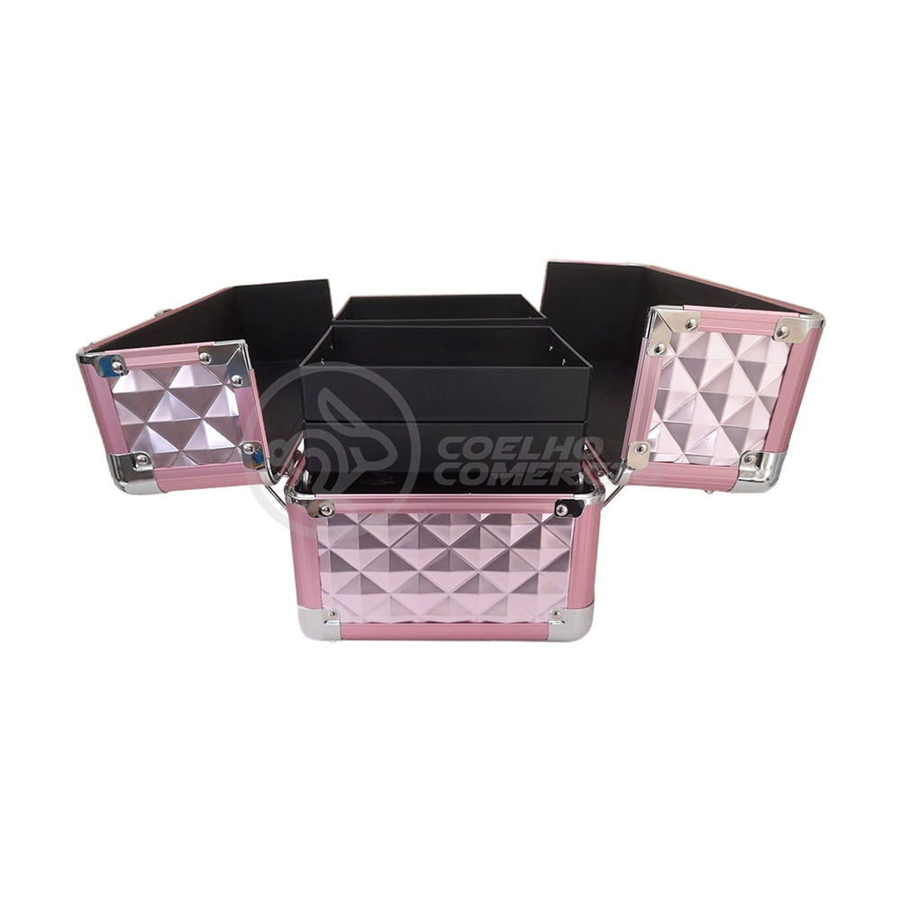 Maleta Profissional de Maquiagem e Joias Ruby's Organizadora Completa Modelo FS-1160MC - Rosa em ...