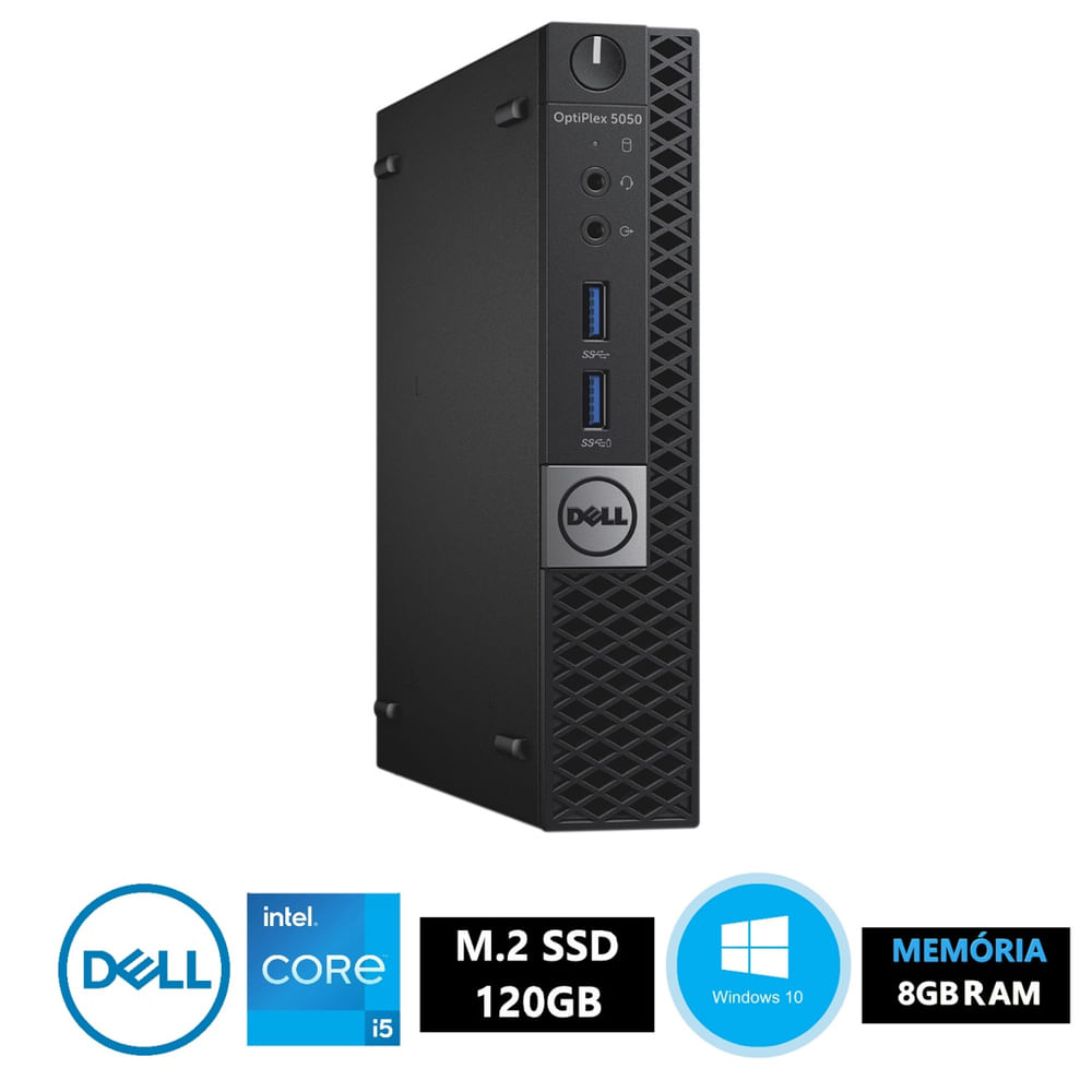 Mini cpu Dell Core i5 6th ram 8gb ssd M.2 120gb Windows 10 Pro - Preto ...