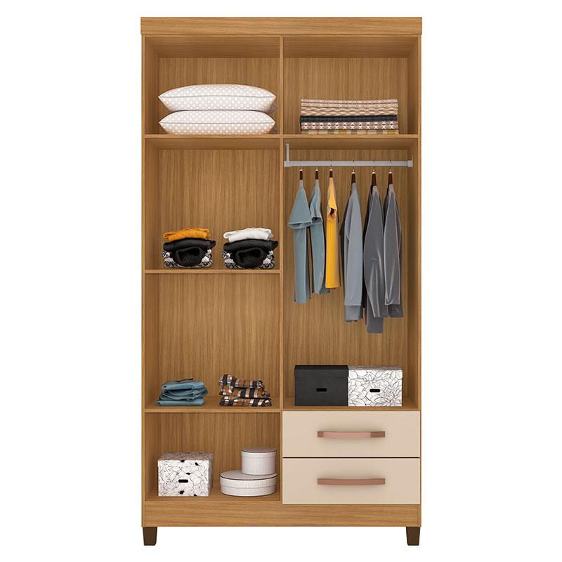 Guarda Roupa Solteiro Ambiente Modena 4 Portas Carvalho Americano Off ...