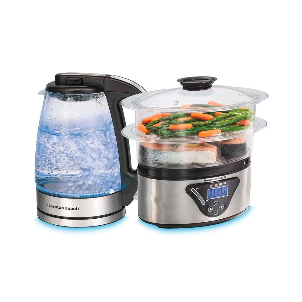 Kit Hamilton Beach Chaleira Elétrica 40865 + Panela A Vapor em Promoção ...