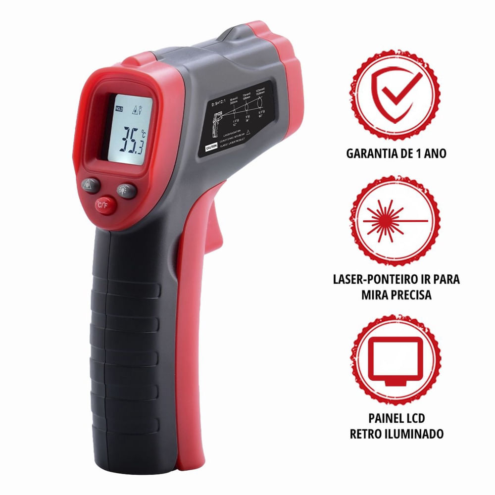 Termômetro Laser Infravermelho com Certificado de Calibração Rastreável ...