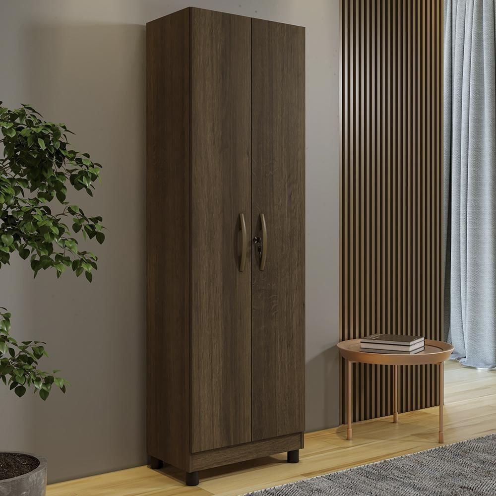 Armario Multiuso Sparta Com 2 Portas E Chaves Imbuia Imbuia em Promoção ...