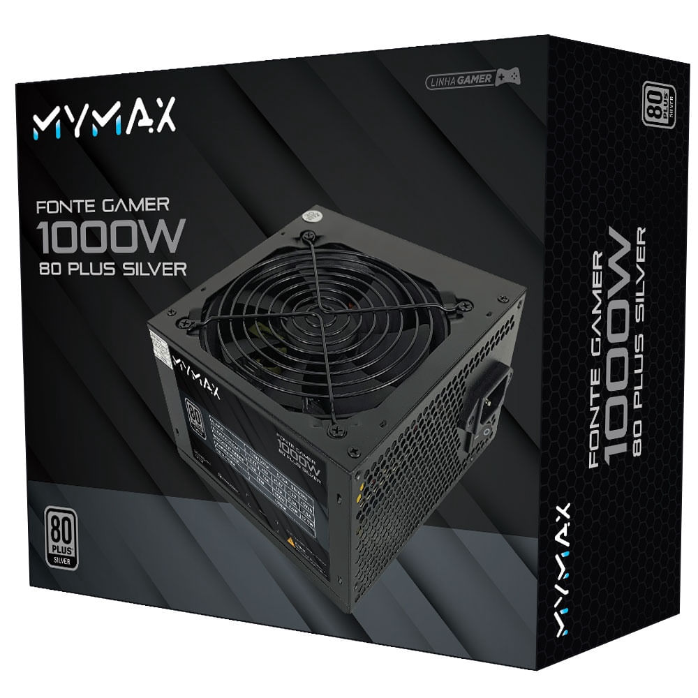 Fonte atx 1000W 80 Plus Silver - pfc Ativo - mymax em Promoção ...