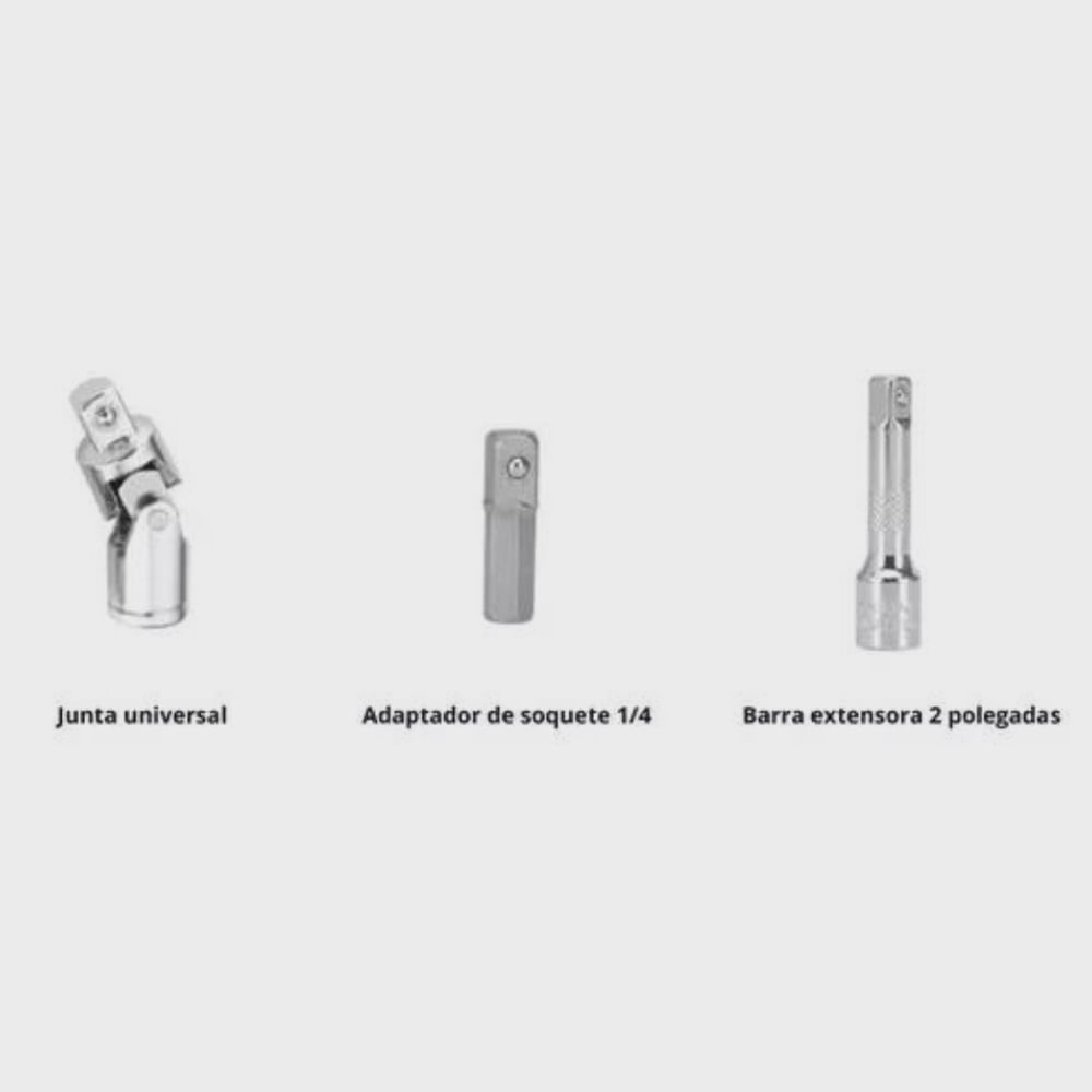 Kit Jogo De Soquete Catraca 53 Peças 1/4 Catraca Chave Allen Com Maleta ...