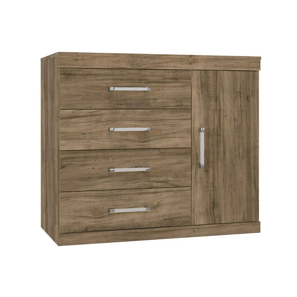 Cômoda Sapateira Havana Plus 1 Porta 4 Gavetas Santos Andira em ...