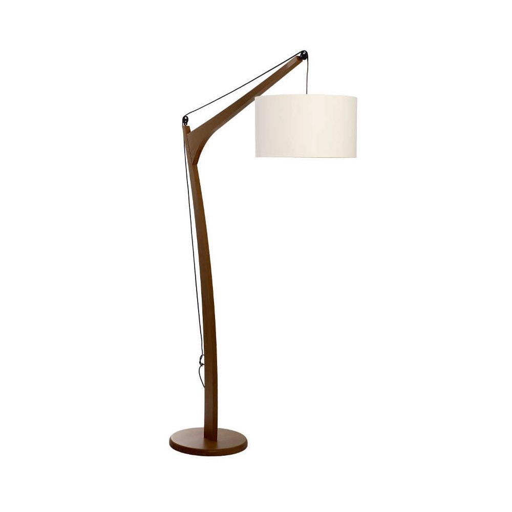 Luminária de Chão 190cm Amanda Madeira Imbuia Madelustre em Promoção ...