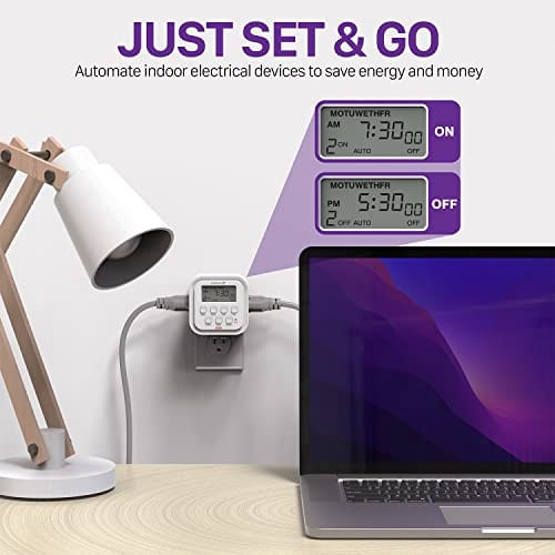 Fosmon 7 Day Heavy Duty Digital Timer, Tomada Dupla, Temporizador de ...