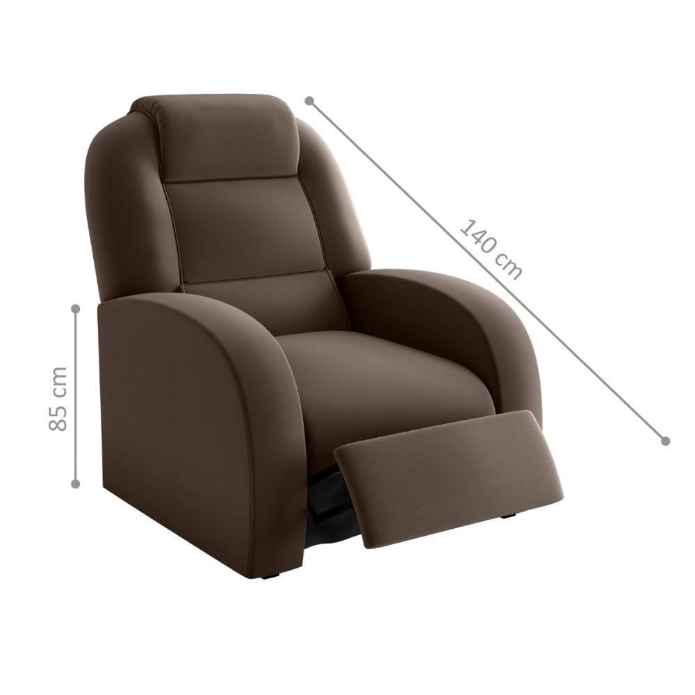 Poltrona Para Sala Reclinável Larry Veludo Marrom em Promoção | Ofertas ...
