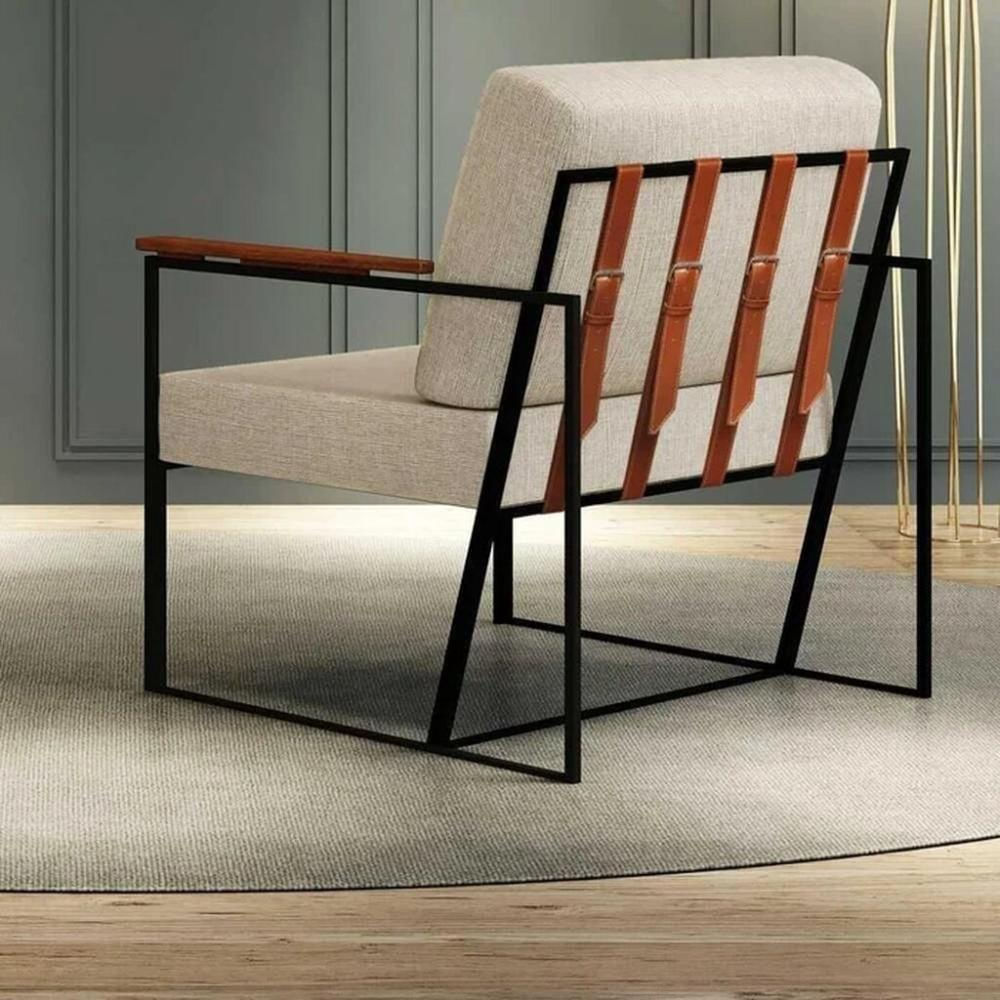 Poltrona Dubai Linho Bege Bm Tubulares em Promoção | Ofertas na Americanas