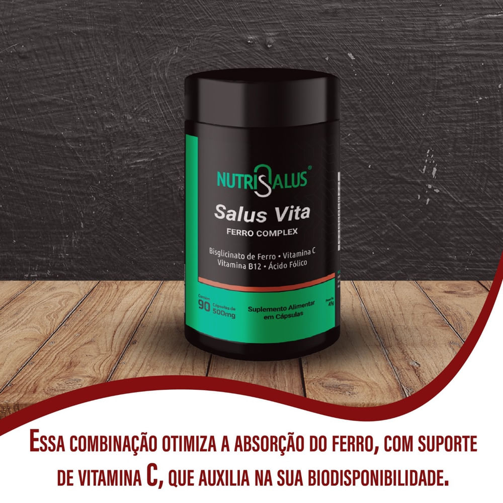 Salus Vita Ferro Complex - Ferro, Vitamina c, Ácido Fólico e B12 - 90 ...