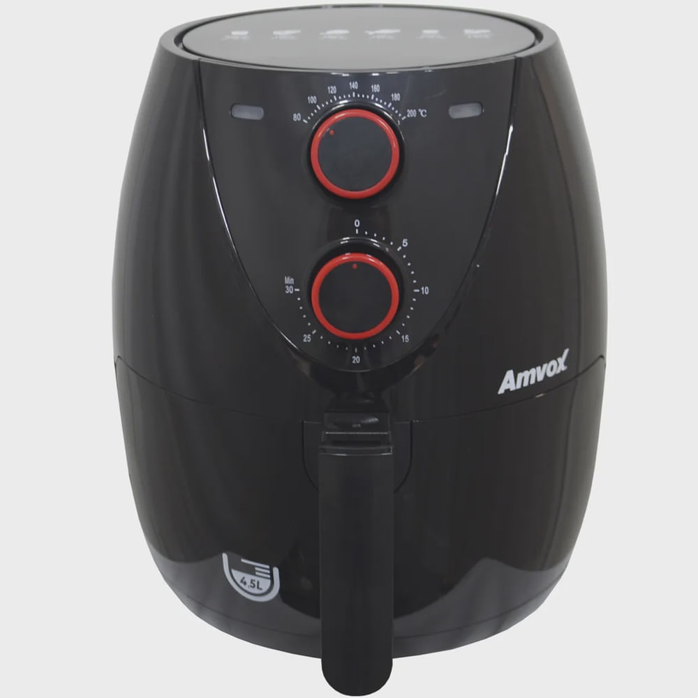 Fritadeira AirFryer Elétrica Sem Óleo Panela 4,5 Litros 1400W Timer ...