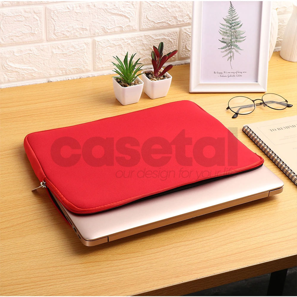 Capa Case Pasta Maleta Notebook Neoprene 17 17.3 Polegadas Vermelha em ...