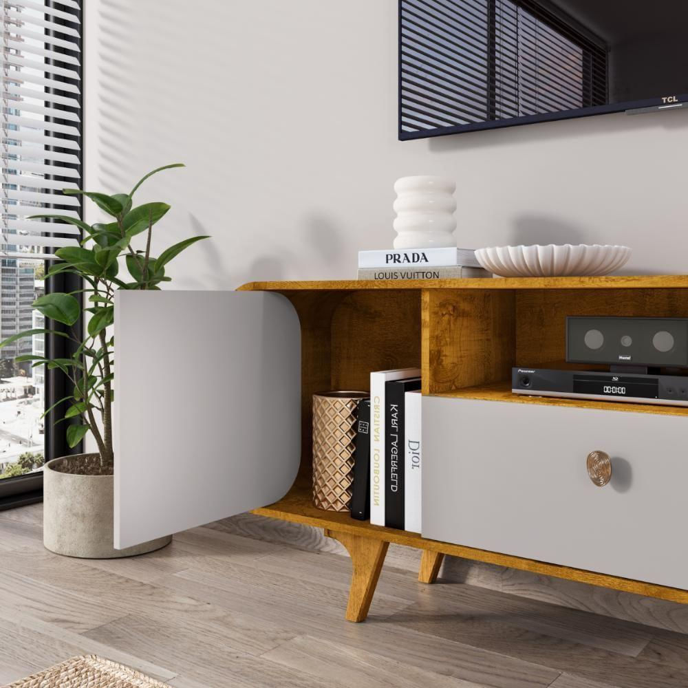 Rack Para Tv 55 Polegadas Conceiçao Naturalle Off White em Promoção ...