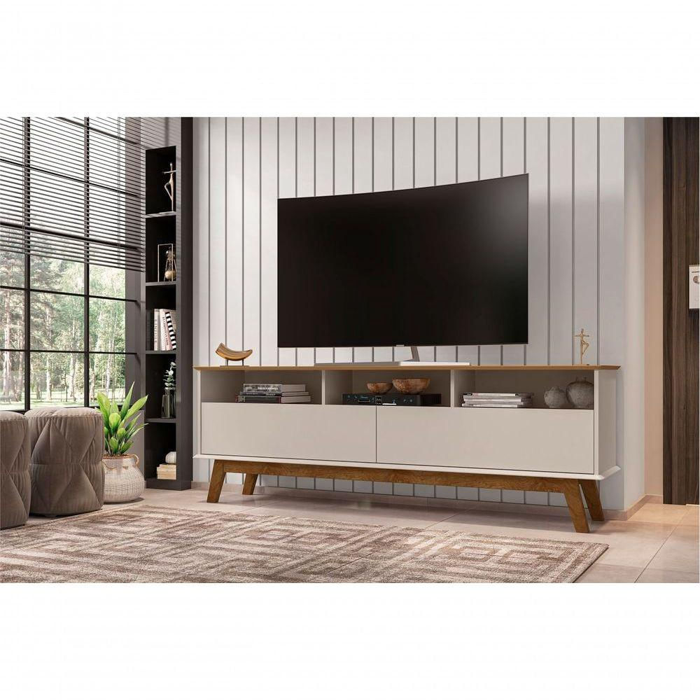 Rack Para Tv Com Portas Assussena Off White Cinamomo em Promoção ...