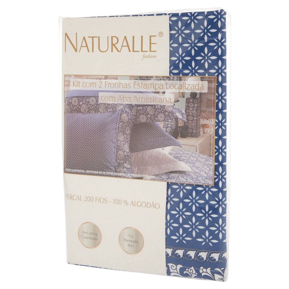 Kit Par de Fronhas 200 Fios Naturalle Capadocia Azul 2 Peças em ...