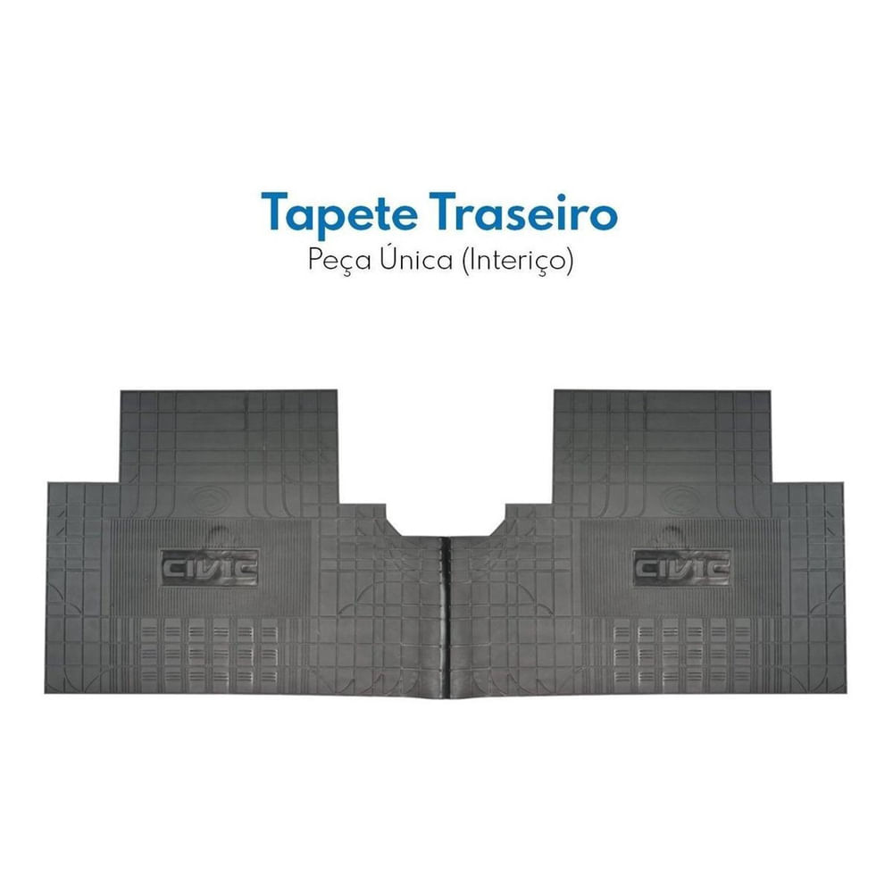 Jogo Tapete Interno Reforçado Honda Civic 2001 A 2006 Preto em Promoção ...
