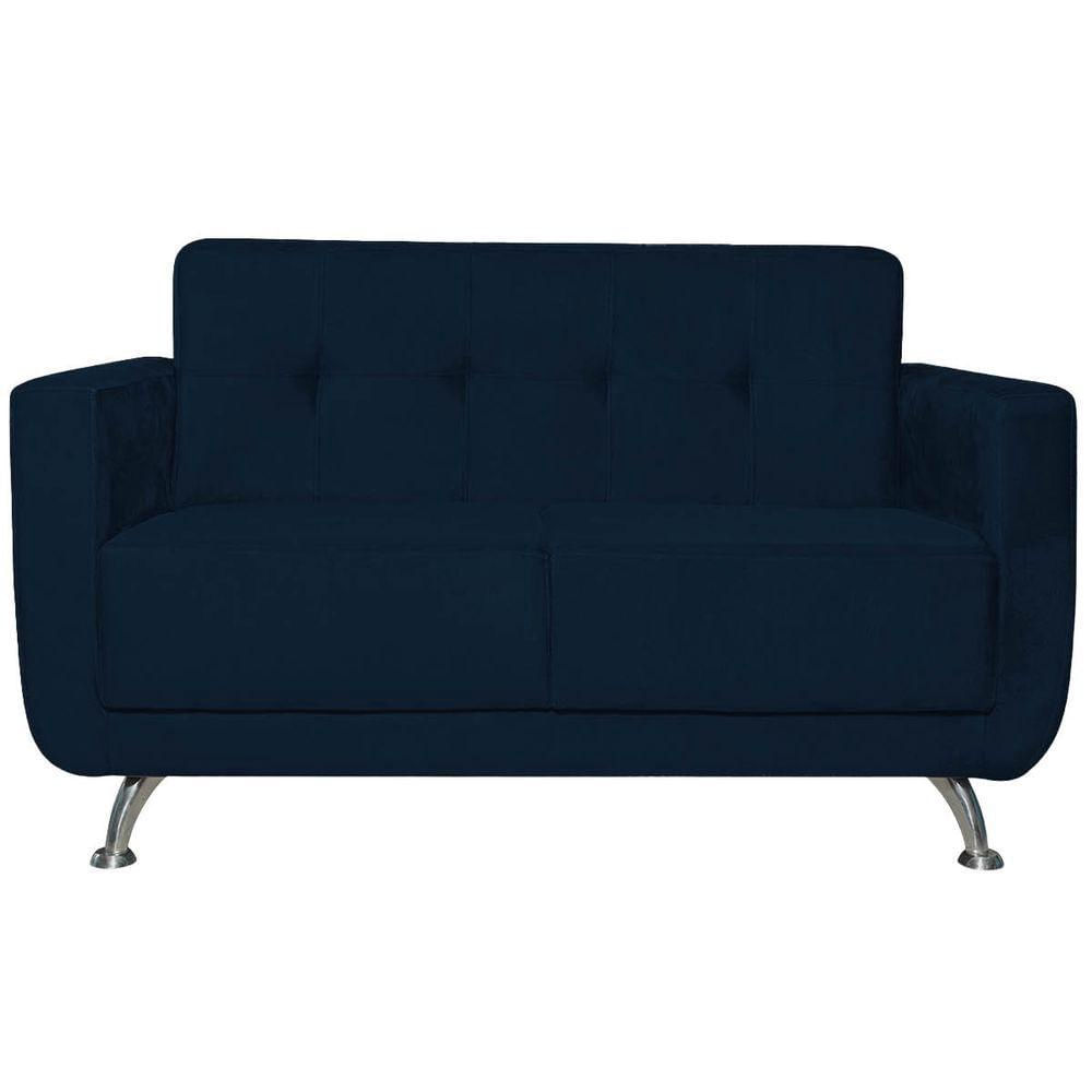 Sofá 2 Lugares Beny Suede - Amarena Móveis Cor Azul Marinho em Promoção ...
